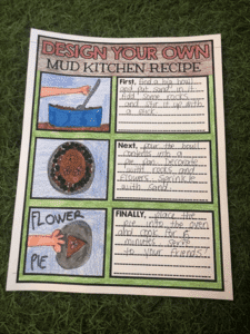 Outdoor Learning - Mud Kitchen Recipe Writing - Creative Classroom Core