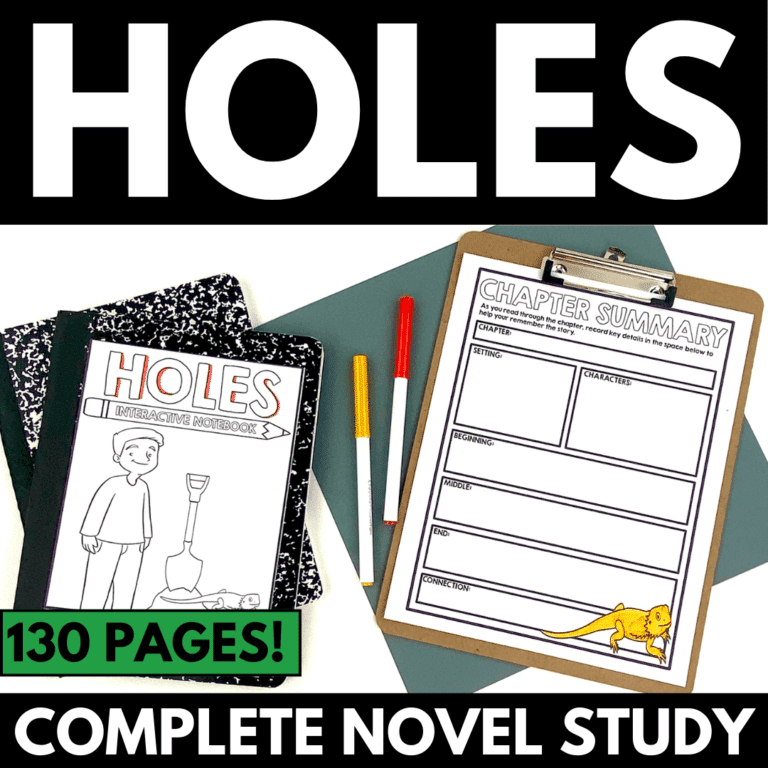 Holes Novel Study Activities for Upper Elementary - Creative Classroom Core