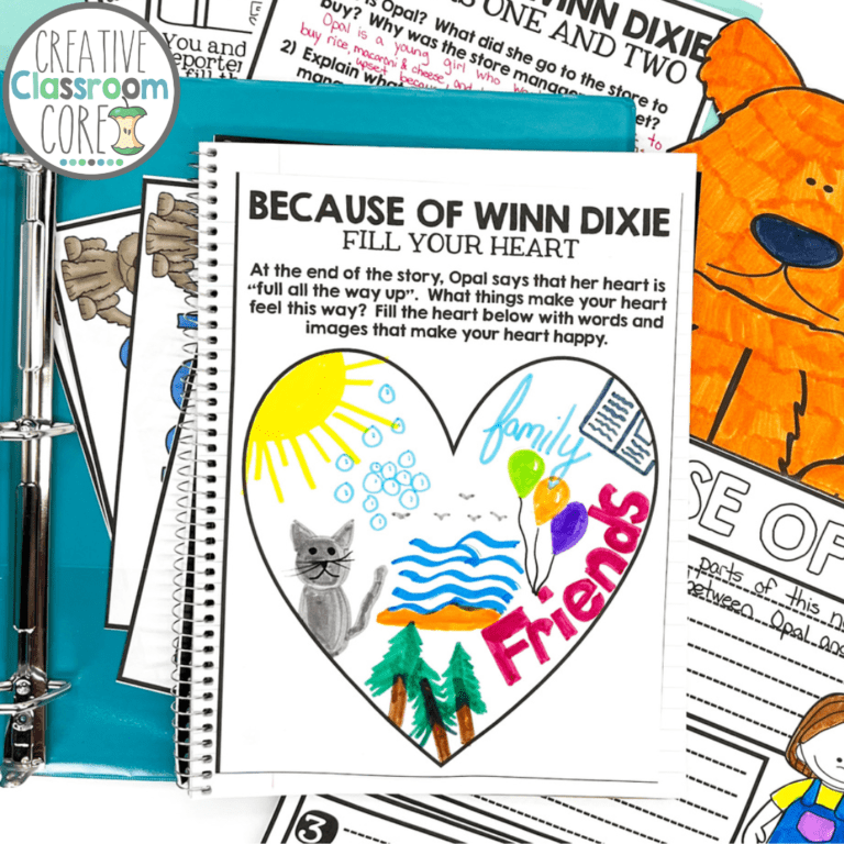 Because of Winn Dixie Novel Study Ideas - Creative Classroom Core