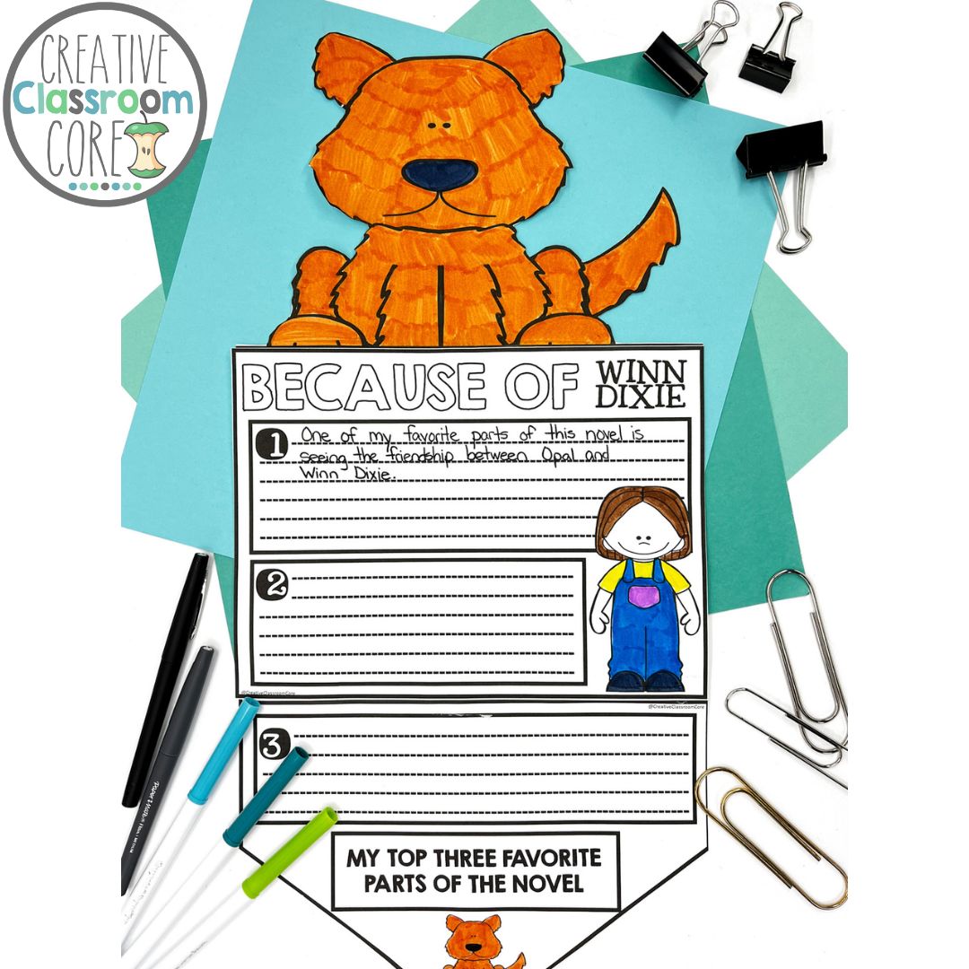 Because of Winn Dixie Novel Study Ideas - Creative Classroom Core